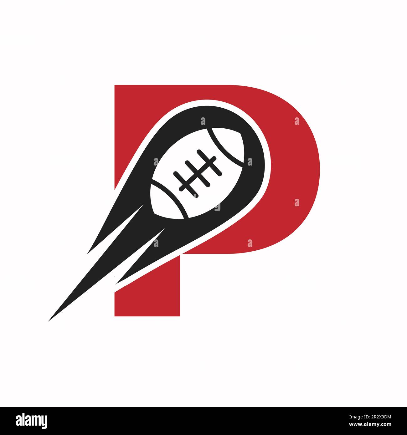 Initial Letter P Rugby Logo, American Football Symbol Combine With ...