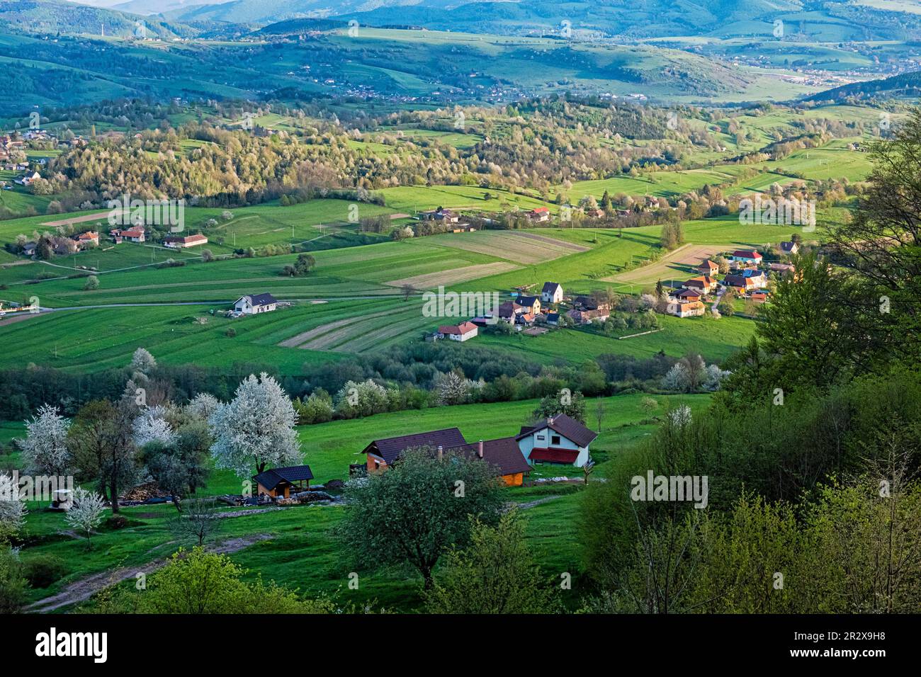 Historic agrarian landscape, Hrinovske lazy, Slovak republic. Travel ...