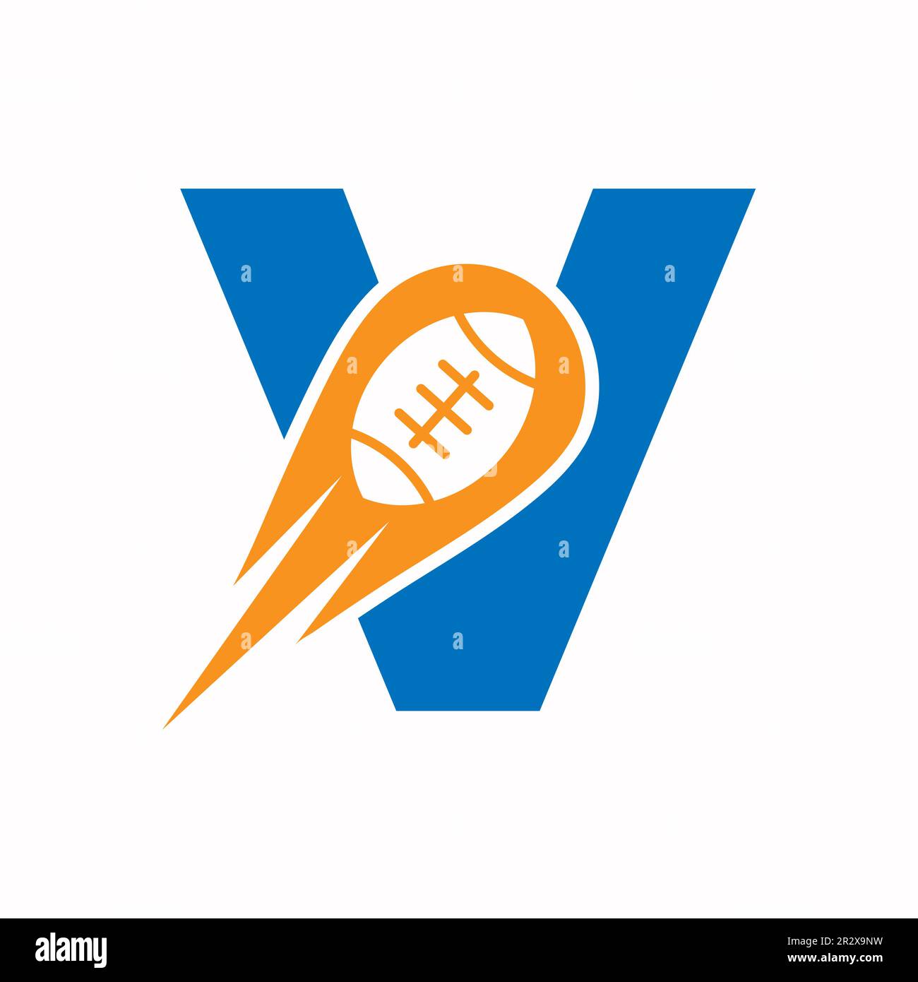 Initial Letter V Rugby Logo, American Football Symbol Combine With ...