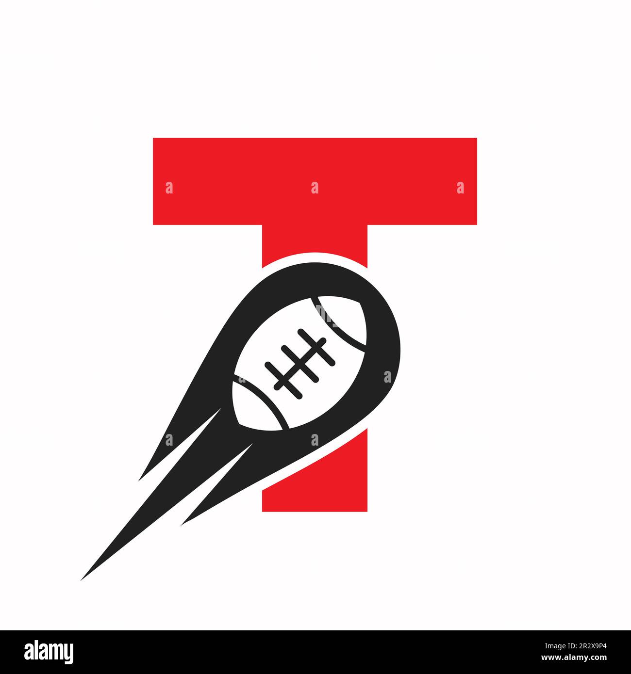 Initial Letter T Rugby Logo, American Football Symbol Combine With ...