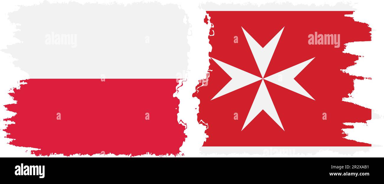 Malta and Poland grunge flags connection, vector Stock Vector Image ...