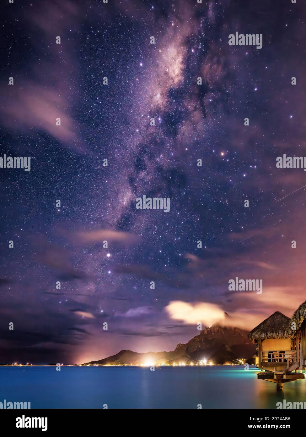 Viewing Milky Way galaxy center rising above Mt Otemanu from The St ...