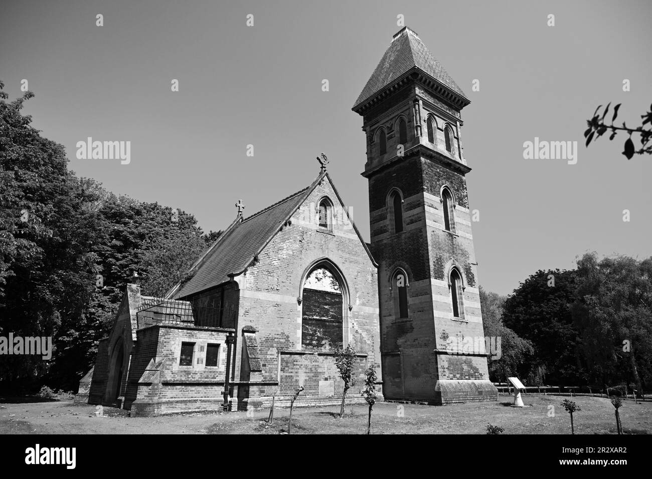 Grade ii listed crematorium building Black and White Stock Photos ...