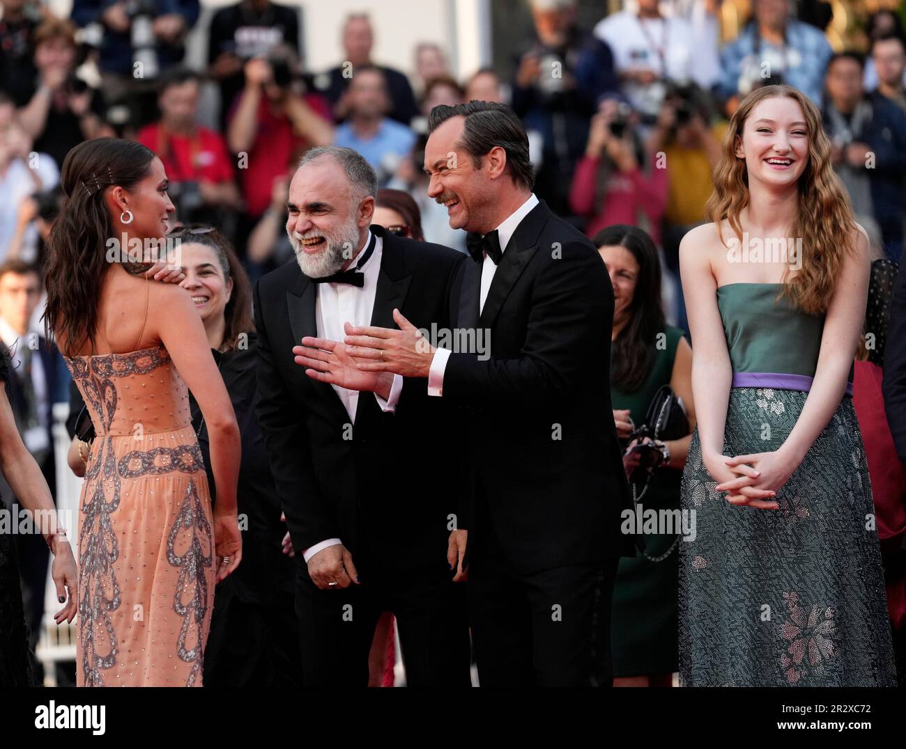 Alicia Vikander, from left, director Karim Ainouz, Jude Law, and Junia ...