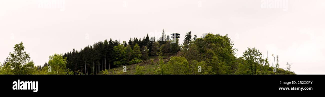 the heidekopf tower near hallenberg germany panorama Stock Photo - Alamy