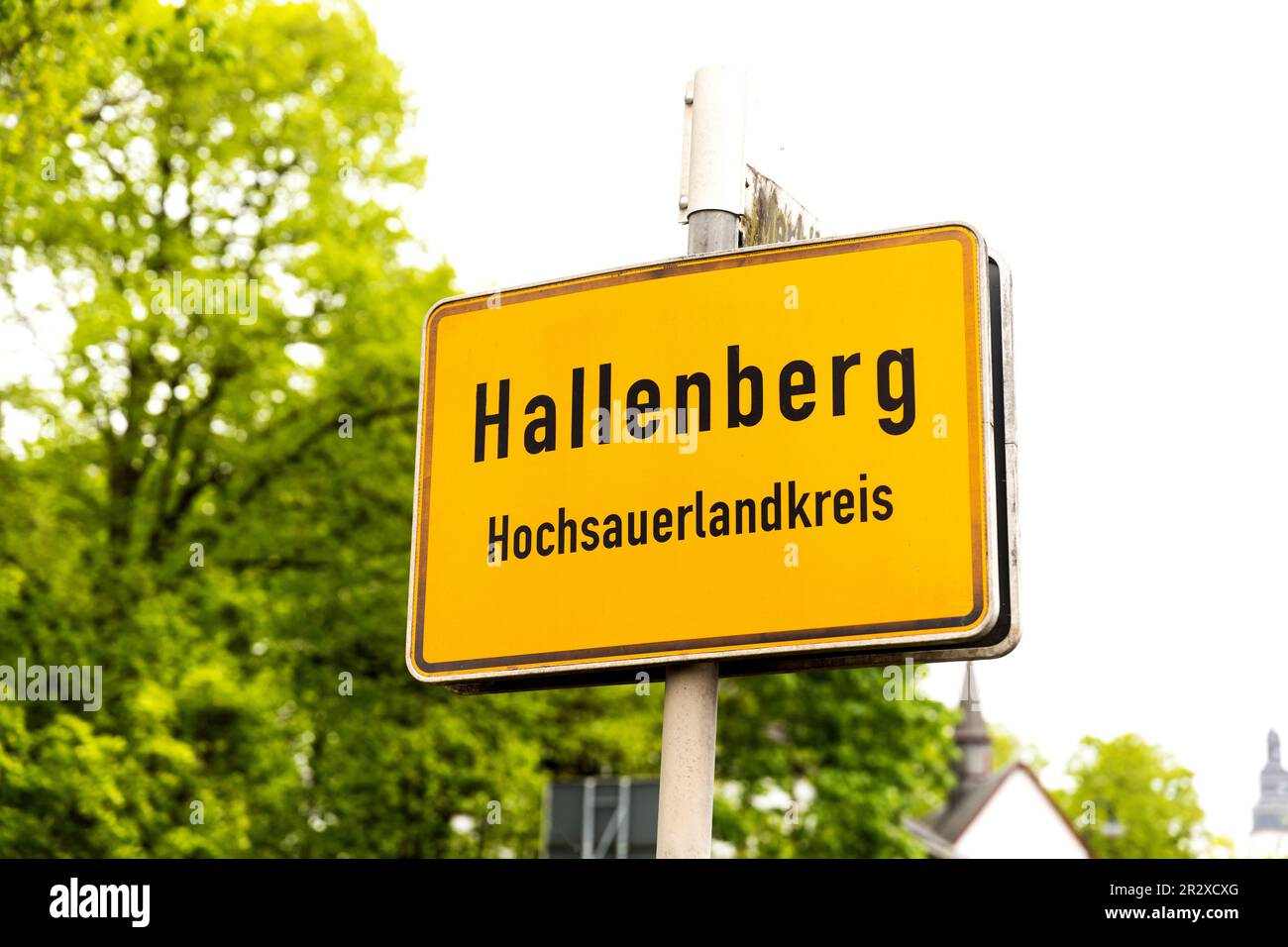 a sign of the historic german town hallenberg in the sauerland Stock ...