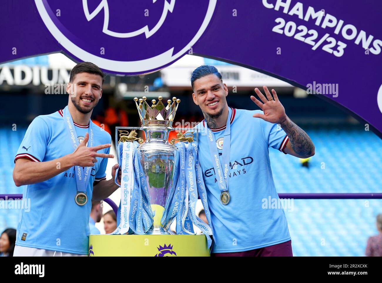 Ederson premier league trophy hi-res stock photography and images - Alamy