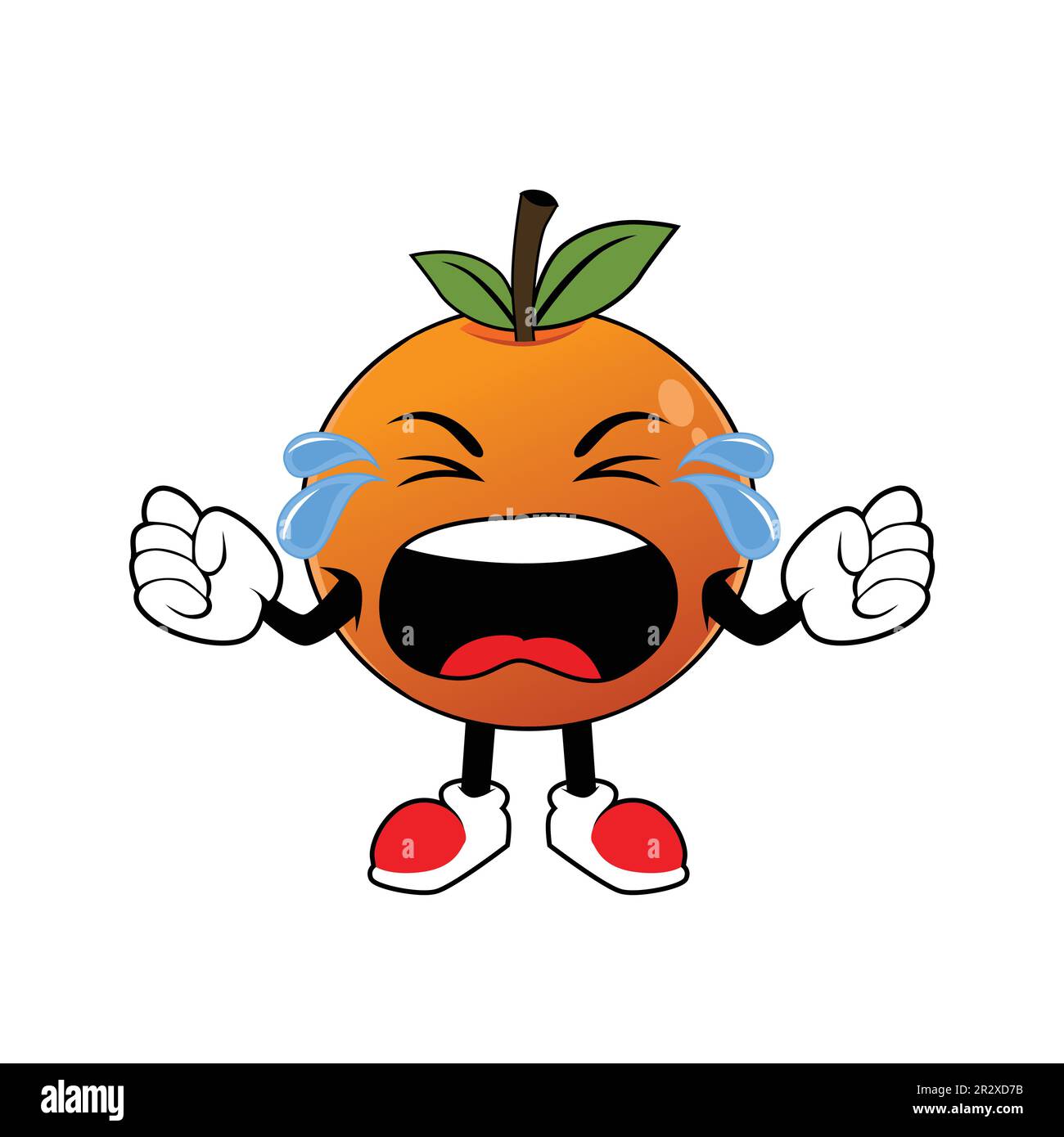 Crying Orange Fruit Cartoon Mascot .Illustration for sticker icon ...