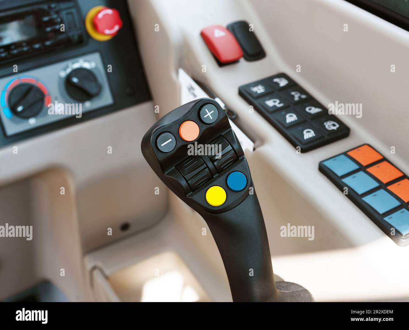 Control panel and Joystick of steering of construction loader machine ...