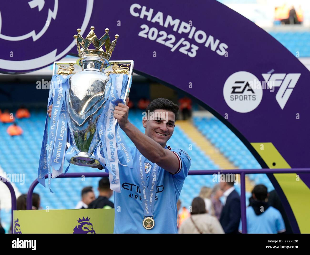 Julian alvarez premier league trophy hi-res stock photography and ...