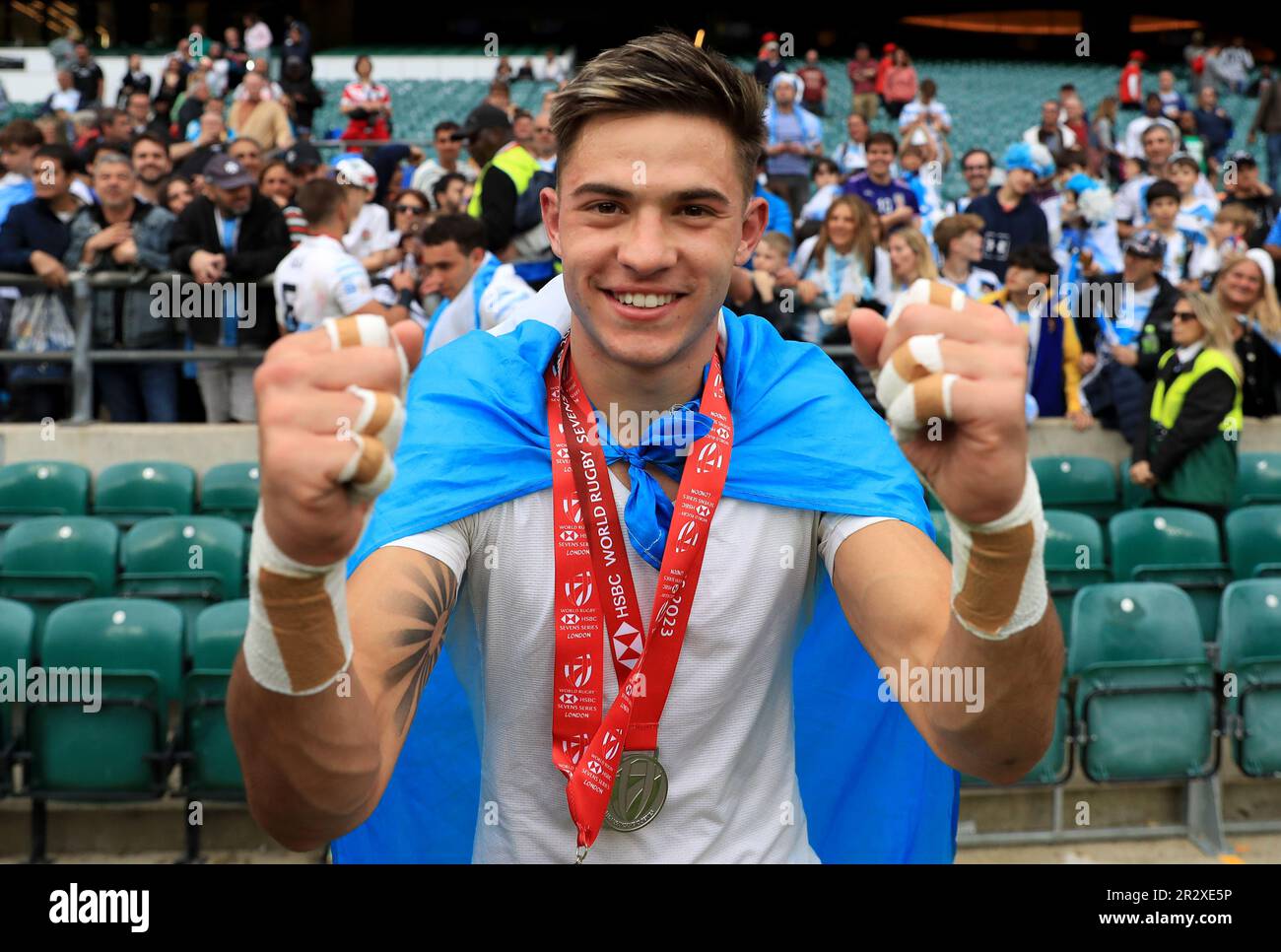 Argentina's Marcos Moneta celebrates after winning against Fiji in the ...