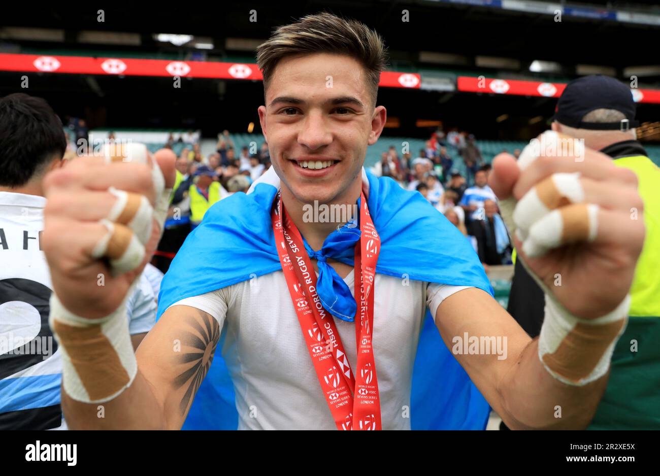 Argentina's Marcos Moneta celebrates after winning against Fiji in the ...