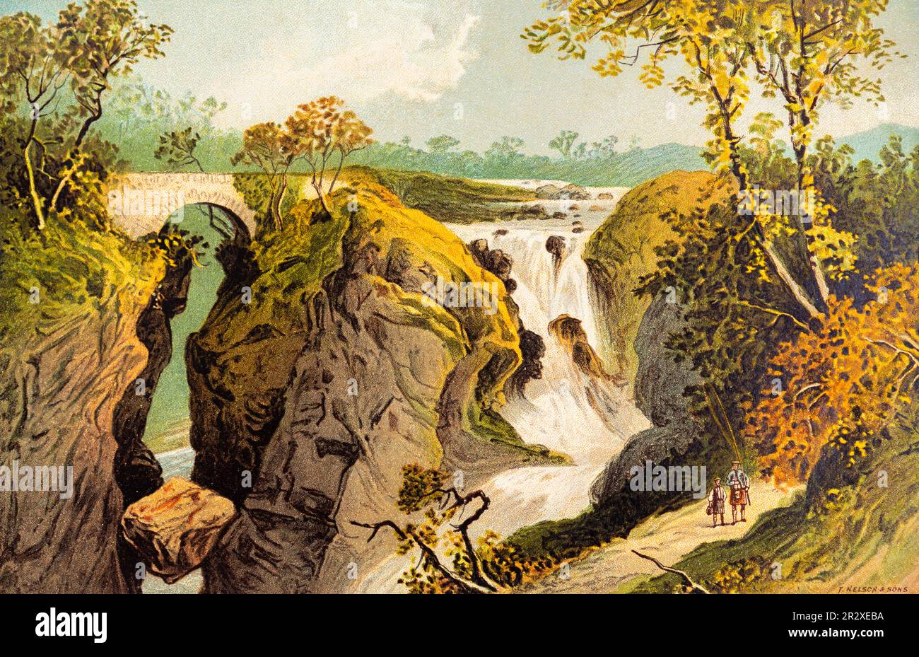 Rumbling Bridge and Falls of the Braan near Dunkeld, Scotland, West ...