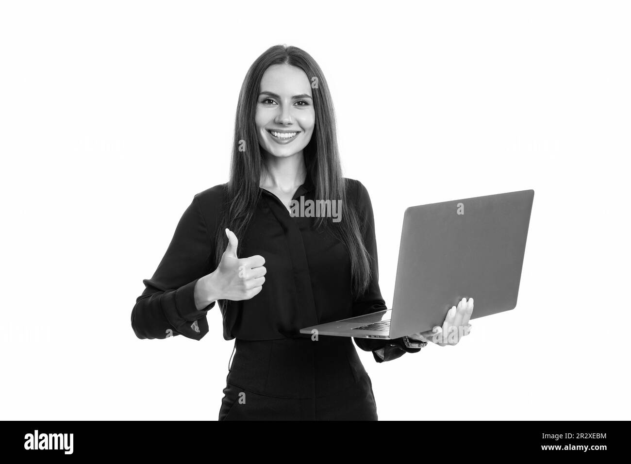 Happy smart young businesswoman woman ceo manager employee boss giving ...