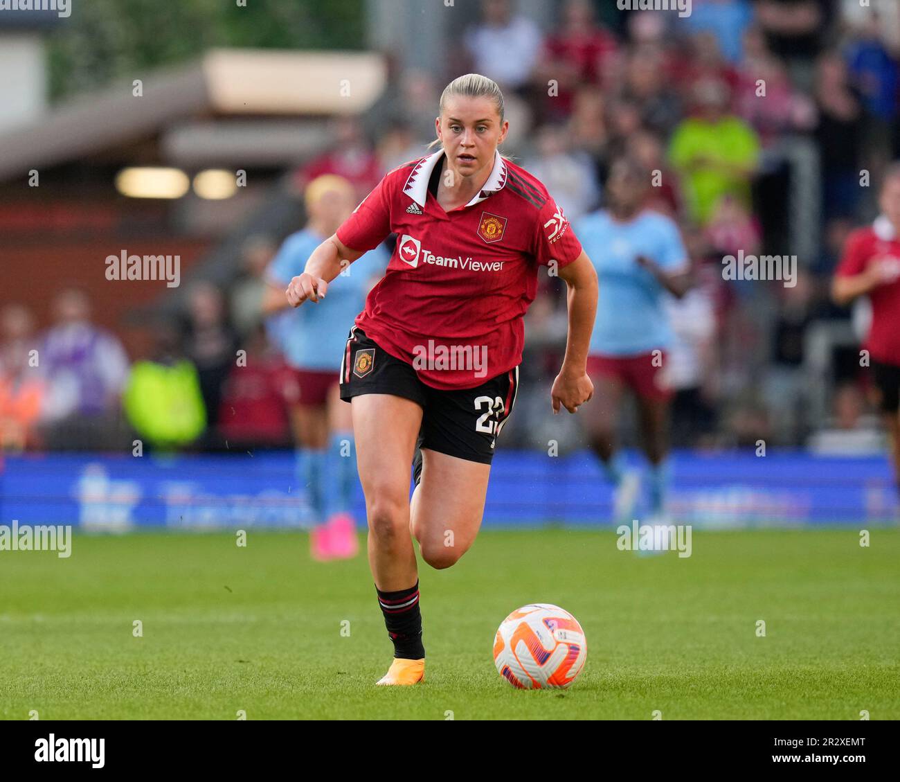 Leigh, UK. 21st May, 2023. Alessia Russo #23 of Manchester United makes ...