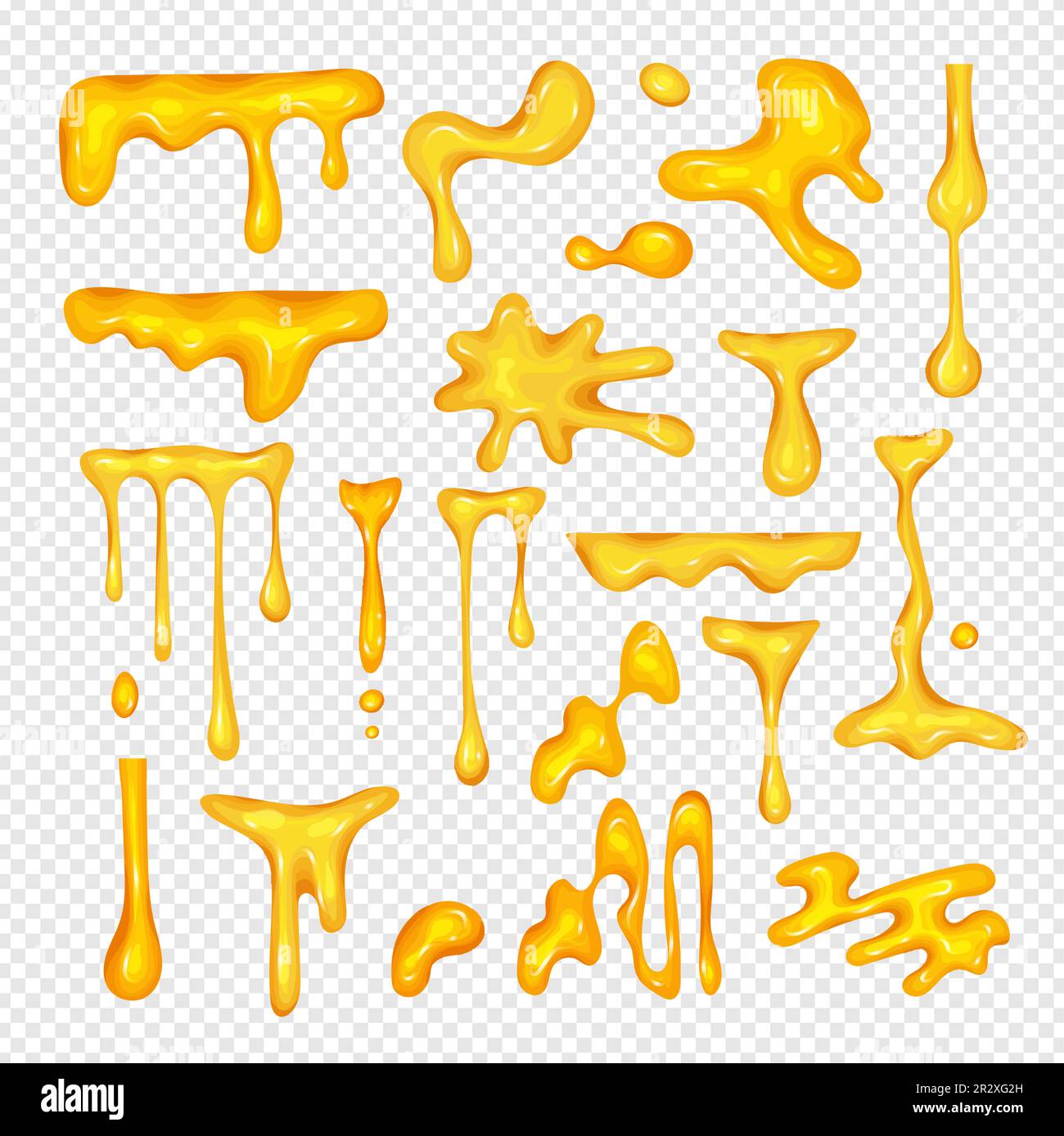 Honey splashes. Liquid healthy yellow dripping food recent vector honey ...