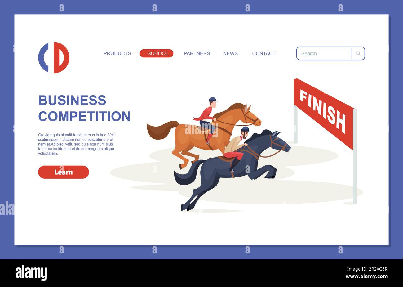 Business competition landing. horse riders moving to finish. vector ...