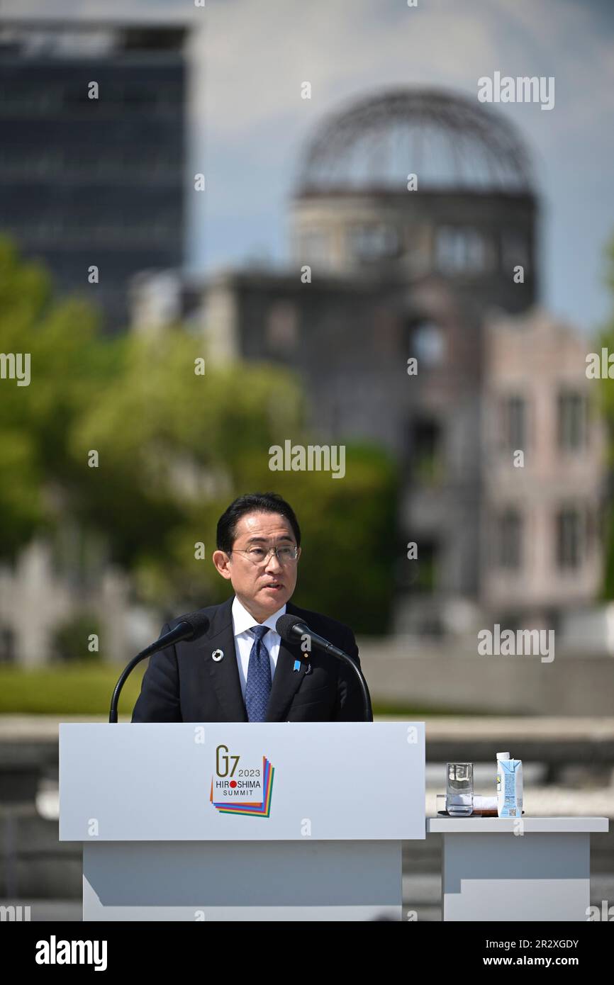 Hiroshima, Japan. 21st May, 2023. Japanese Prime Minister Fumio Kishida ...
