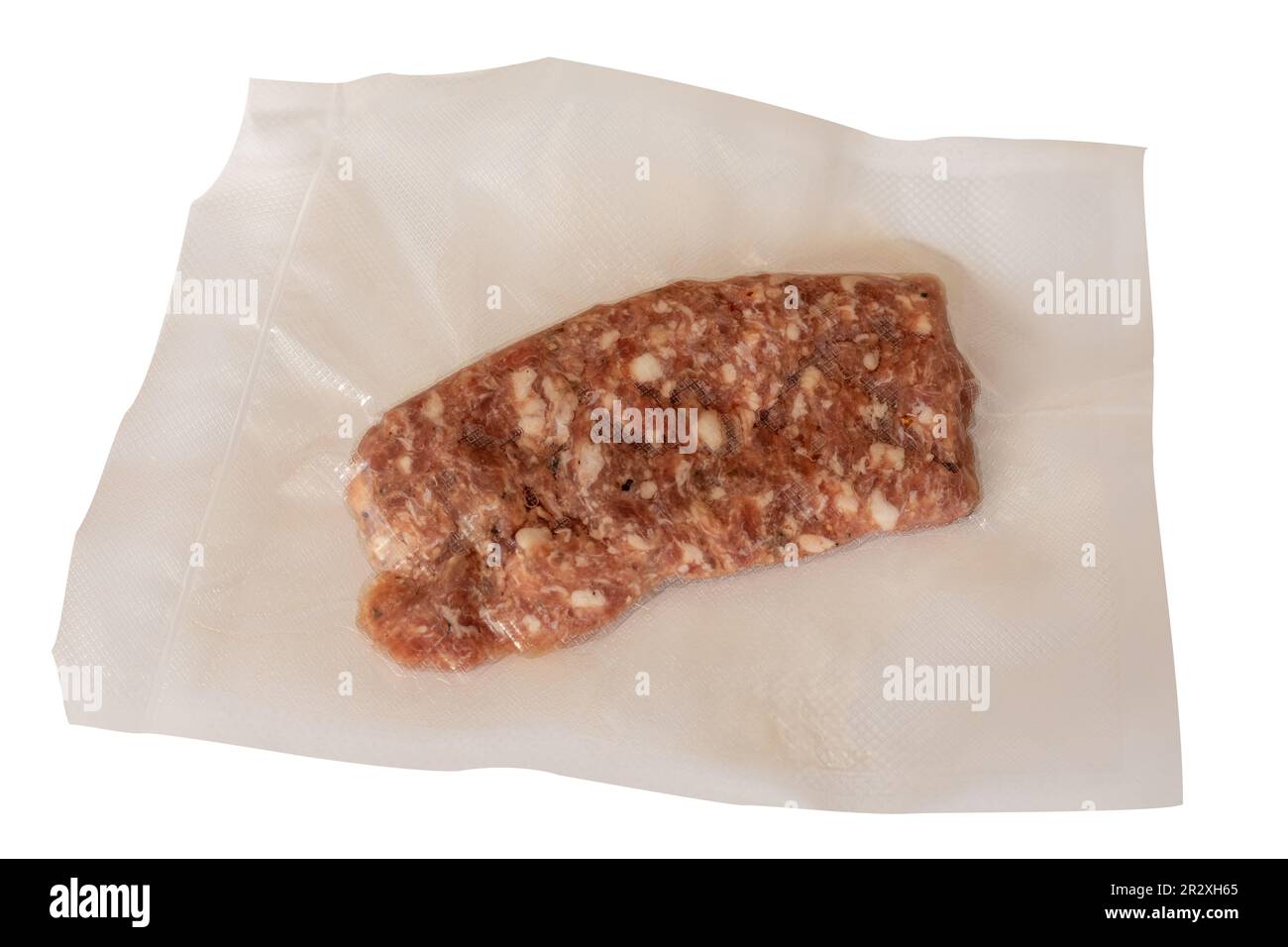sausage meat packed in a vacuum package to preserve quality, white ...