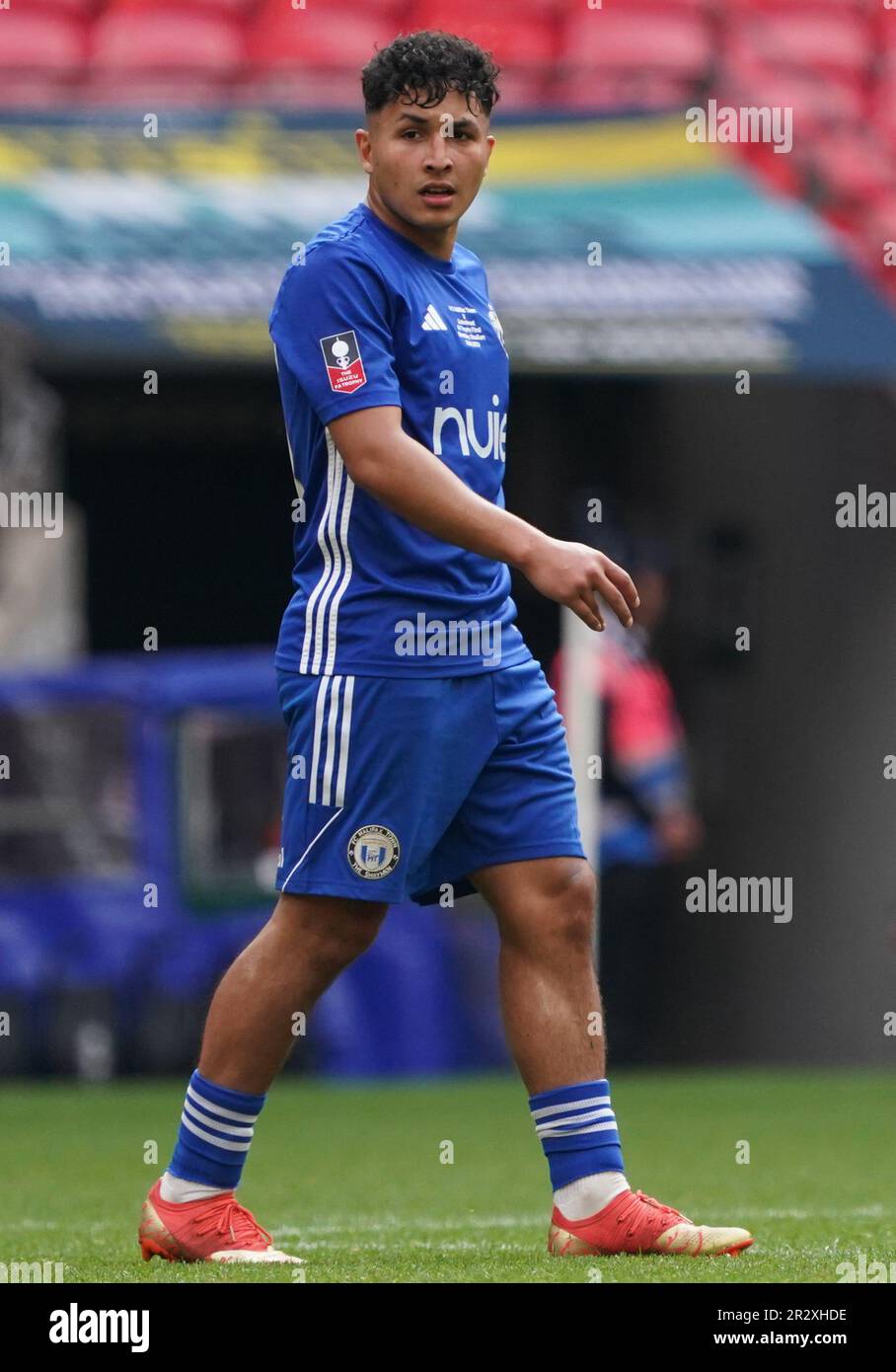 WEMBLEY, ENGLAND - MAY 21: Halifax's Angelo Capello during the Isuzu FA Trophy final between FC ...