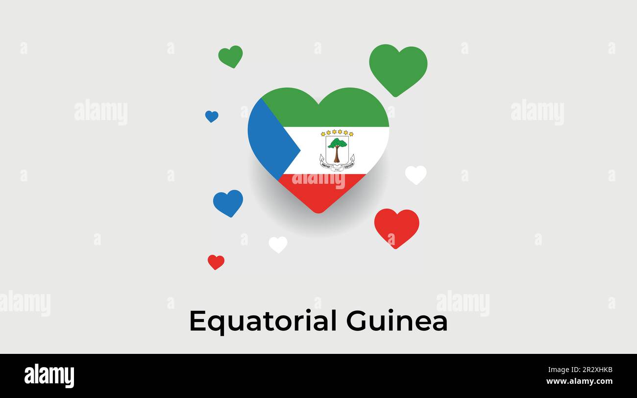 Equatorial Guinea country heart. Love Equatorial Guinea national flag vector illustration Stock ...