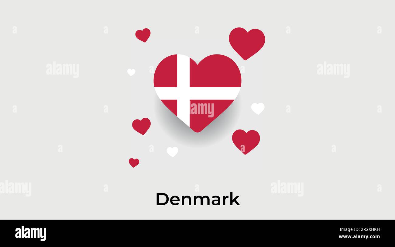 Denmark country heart. Love Denmark national flag vector illustration ...