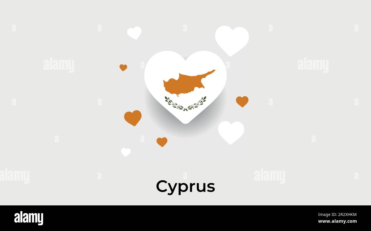 Cyprus country heart. Love Cyprus national flag vector illustration ...