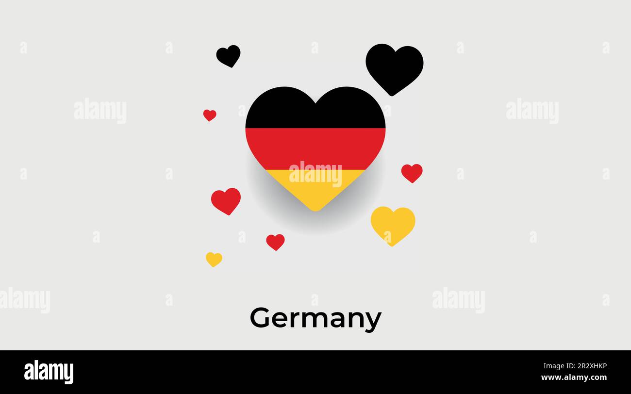 Germany country heart. Love Germany national flag vector illustration ...