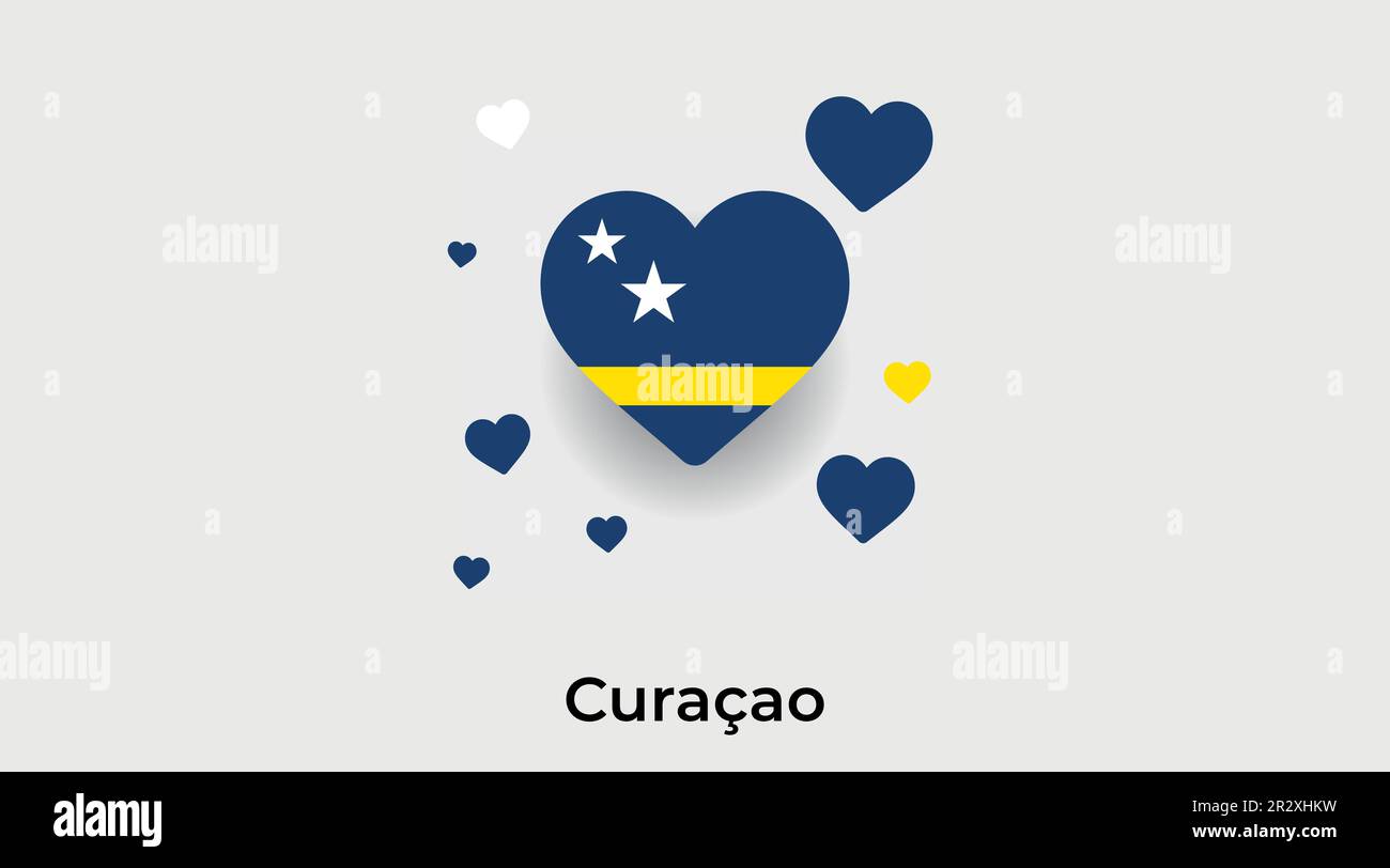 Curacao country heart. Love Curacao national flag vector illustration ...