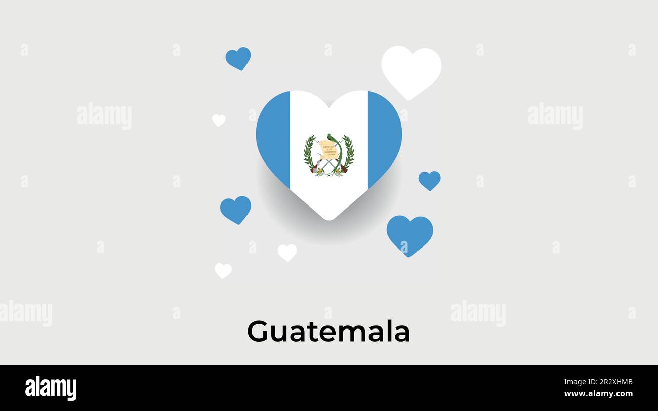 Guatemala country heart. Love Guatemala national flag vector ...
