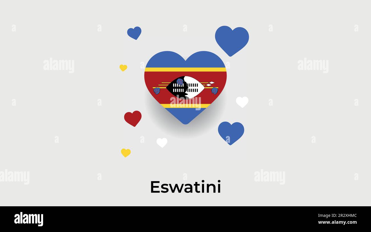 Eswatini country heart. Love Eswatini national flag vector illustration ...