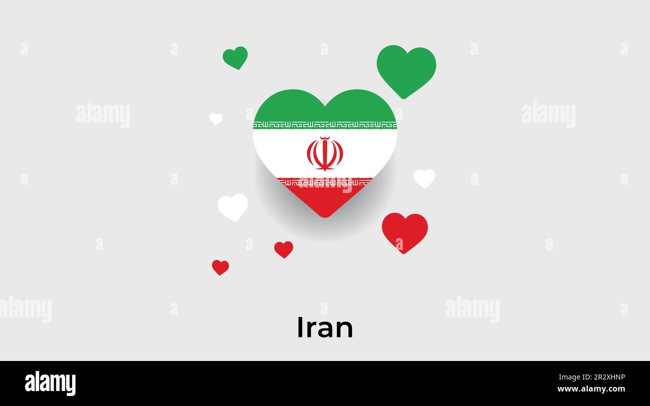 Iran country heart. Love Iran national flag vector illustration Stock ...