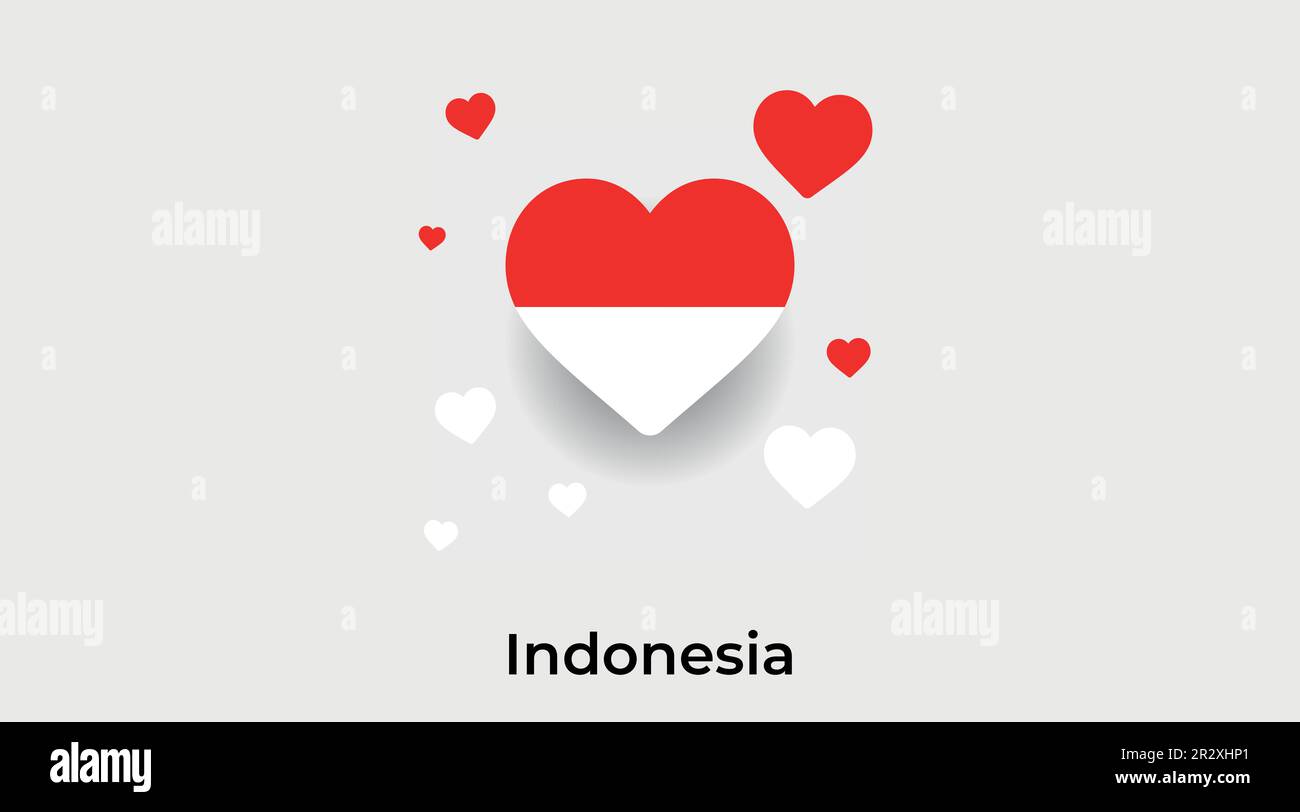Indonesia country heart. Love Indonesia national flag vector ...