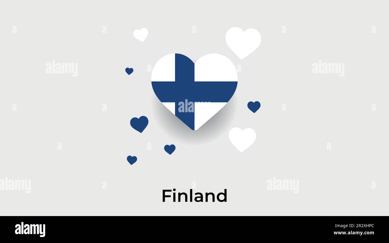 Finland country heart. Love Finland national flag vector illustration ...