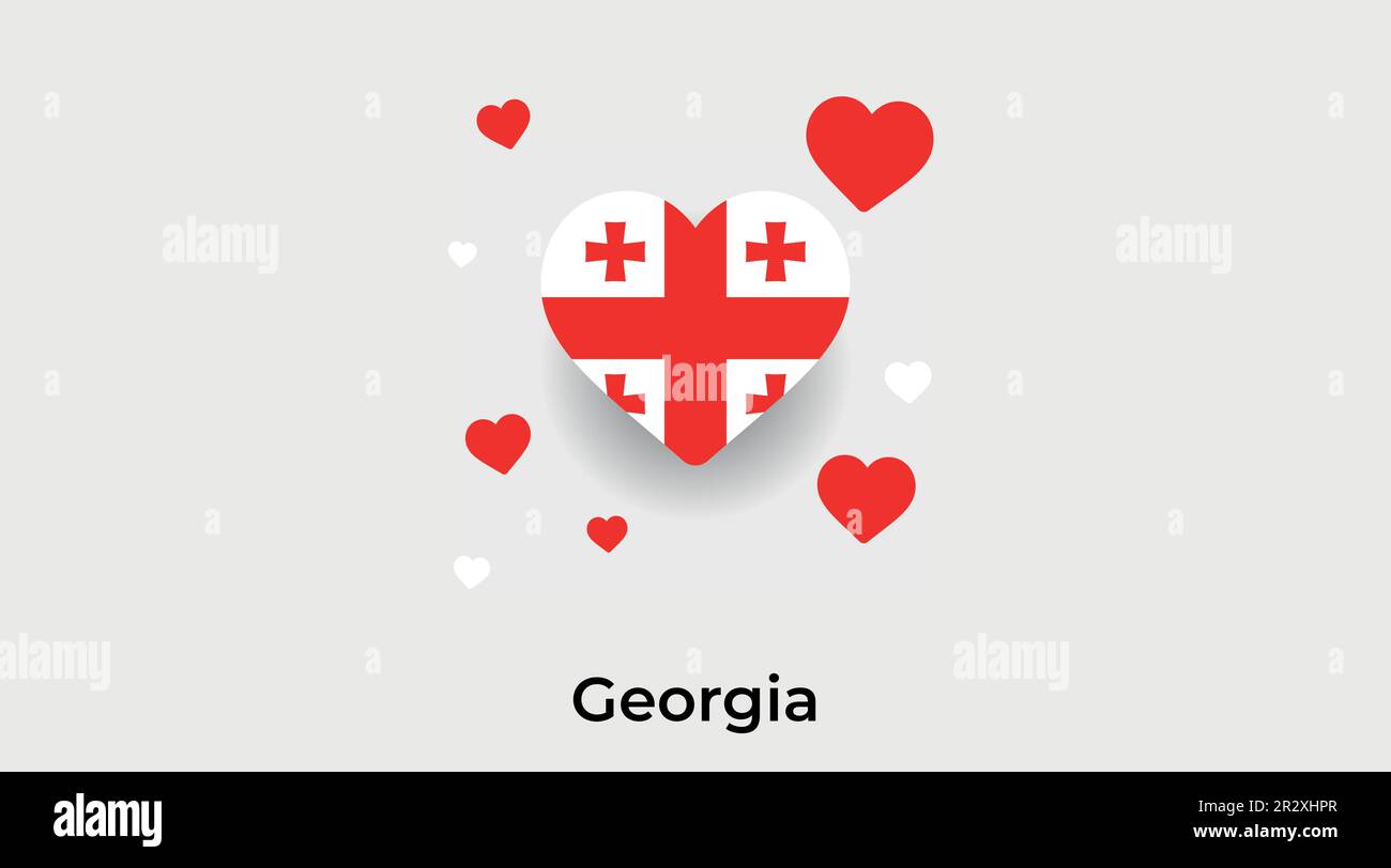 Georgia country heart. Love Georgia national flag vector illustration ...