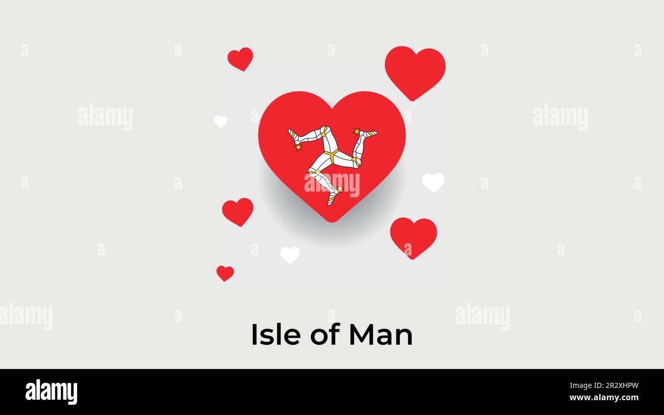 Isle of Man country heart. Love Isle of Man national flag vector ...