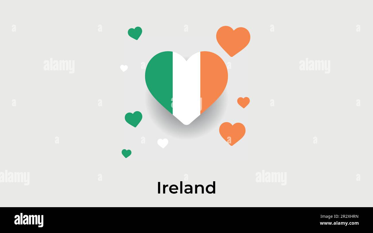 Ireland country heart. Love Ireland national flag vector illustration ...