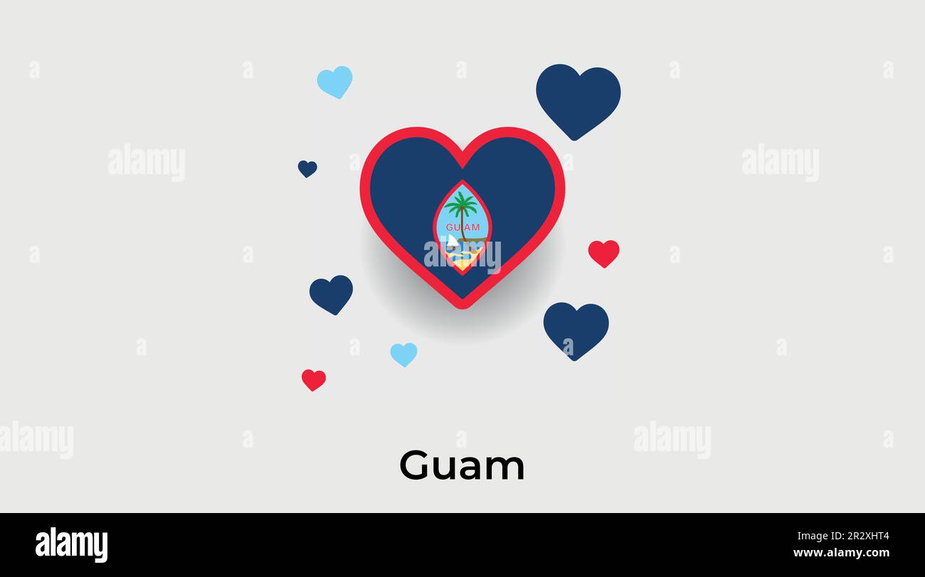 Guam country heart. Love Guam national flag vector illustration Stock ...