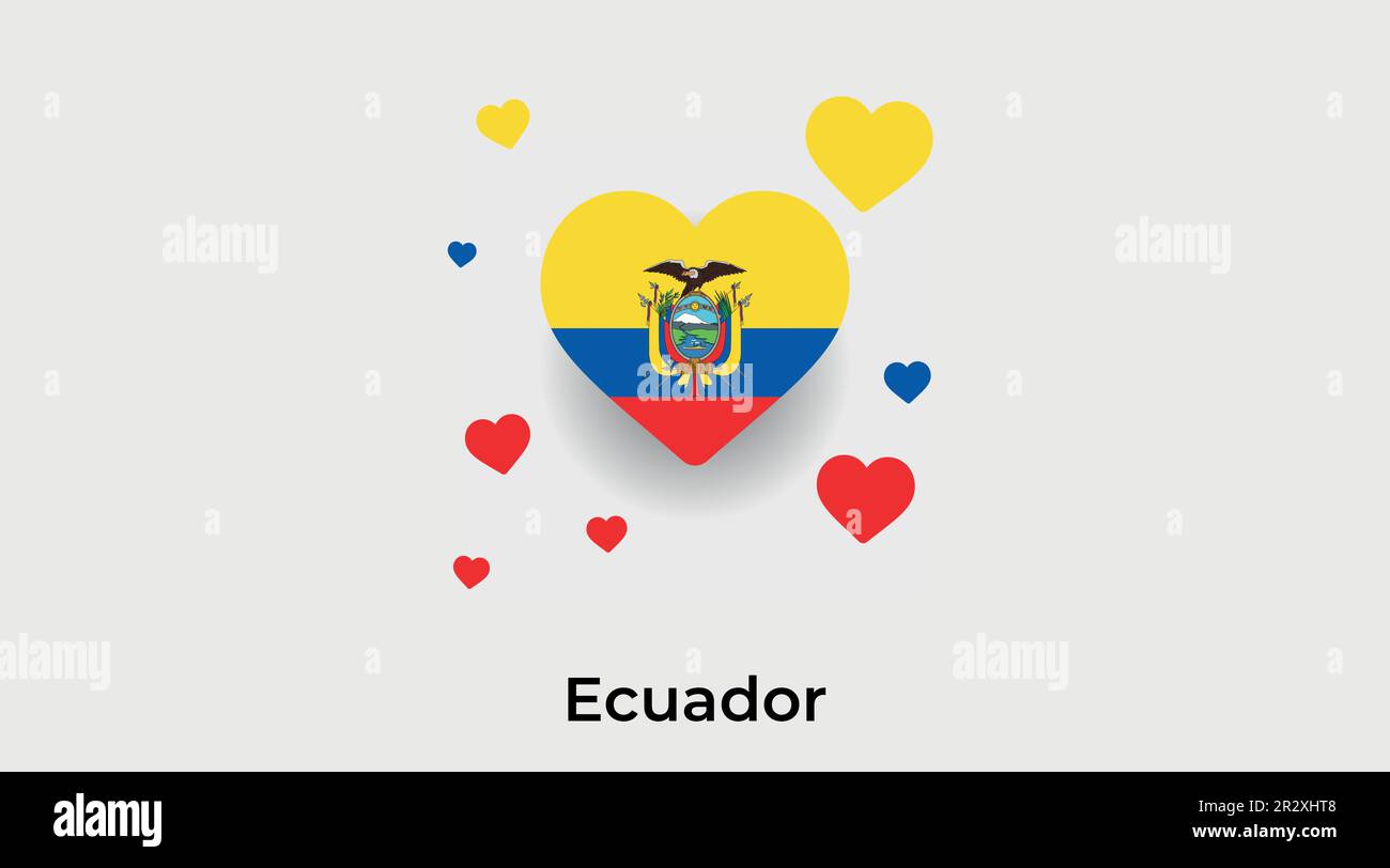 Ecuador country heart. Love Ecuador national flag vector illustration ...