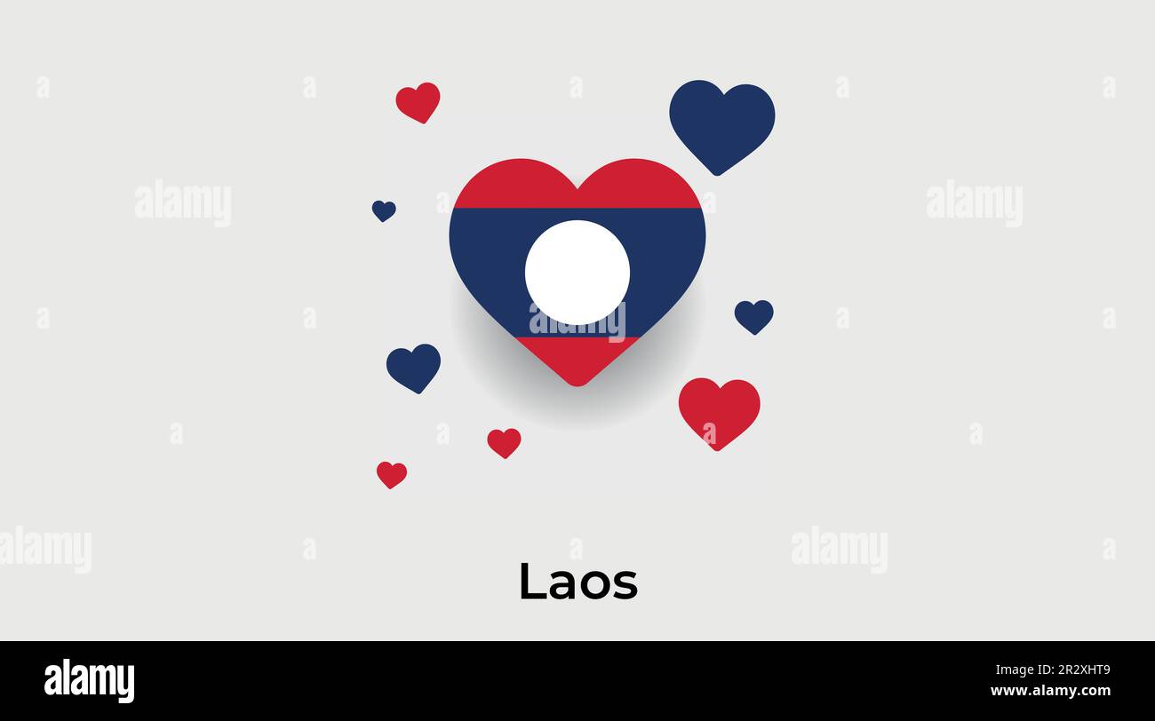 Laos country heart. Love Laos national flag vector illustration Stock ...