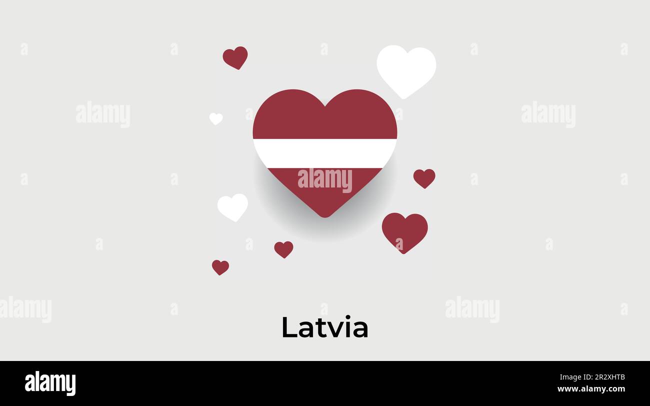 Latvia flag heart icon hi-res stock photography and images - Alamy