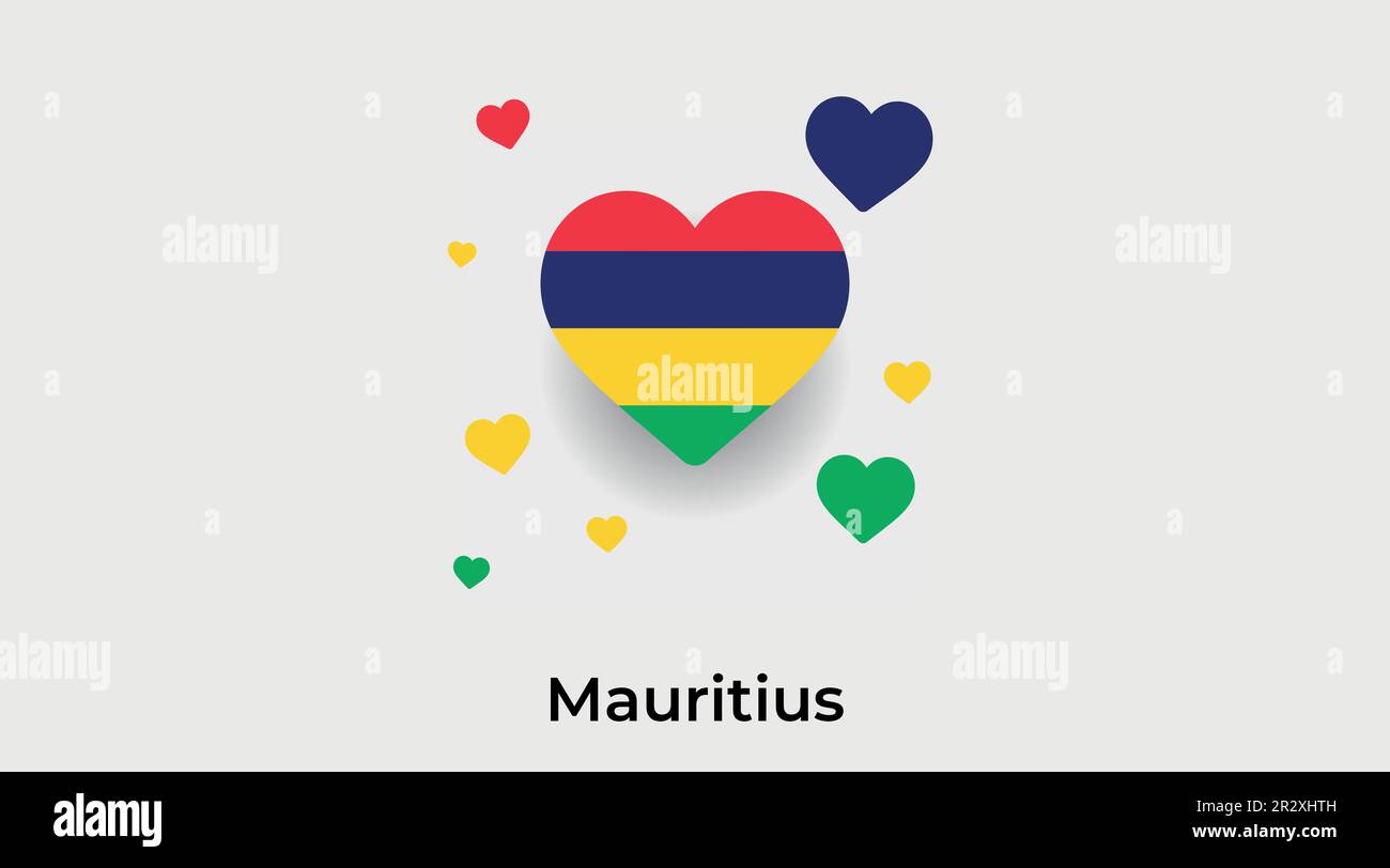 Mauritius country heart. Love Mauritius national flag vector illustration Stock Vector Image ...