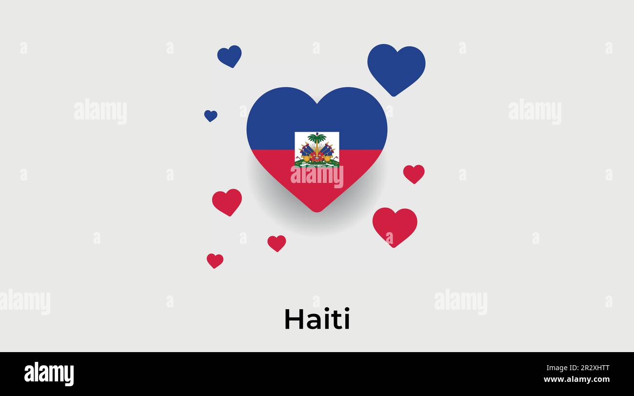 Haiti country heart. Love Haiti national flag vector illustration Stock ...