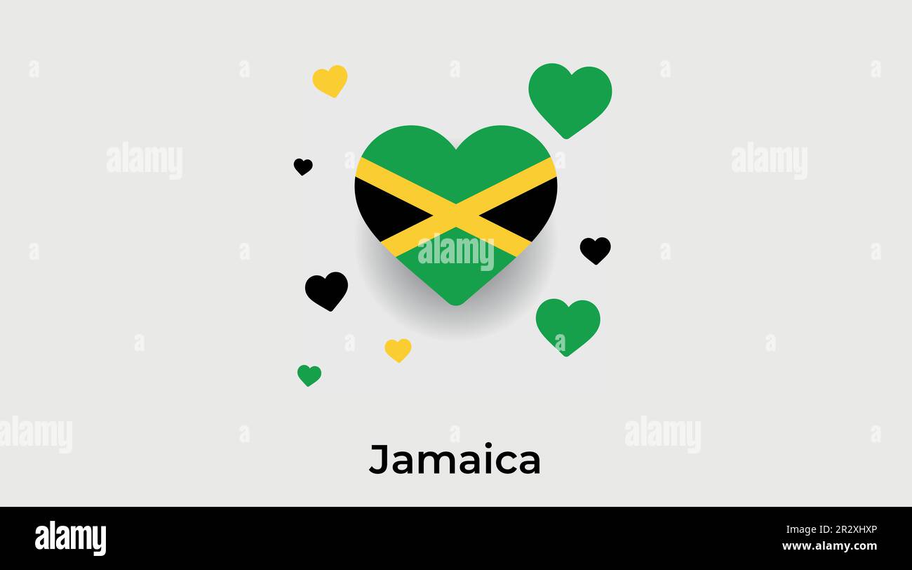 Jamaica country heart. Love Jamaica national flag vector illustration ...