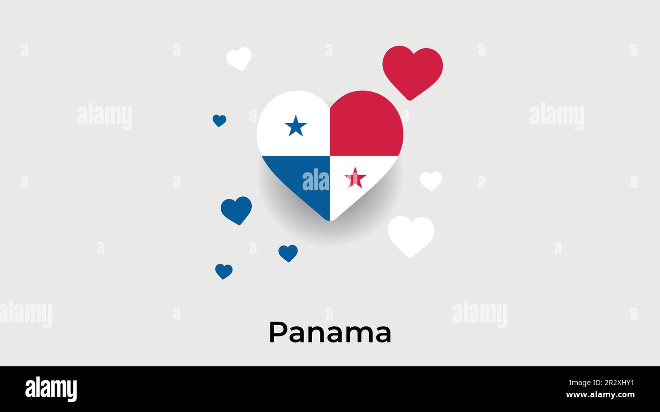 Panama country heart. Love Panama national flag vector illustration ...