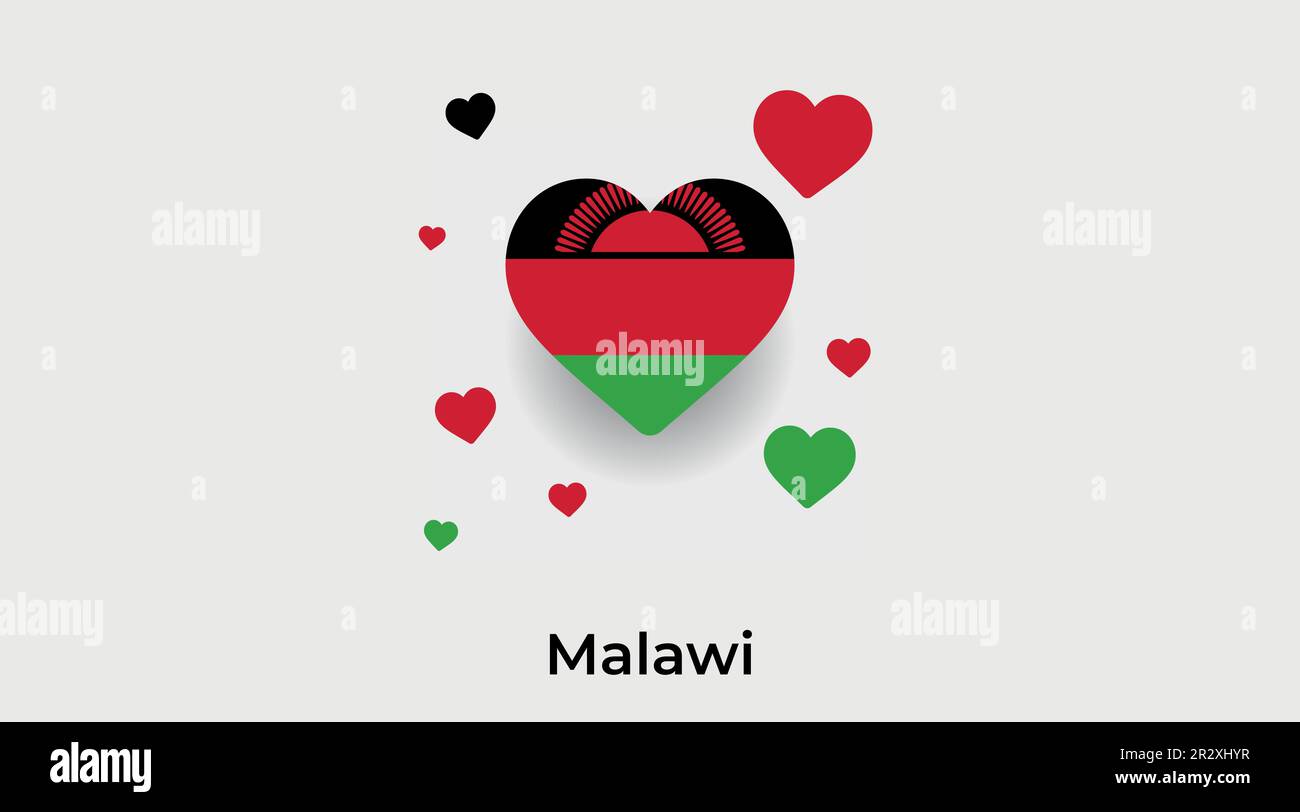 Malawi country heart. Love Malawi national flag vector illustration ...