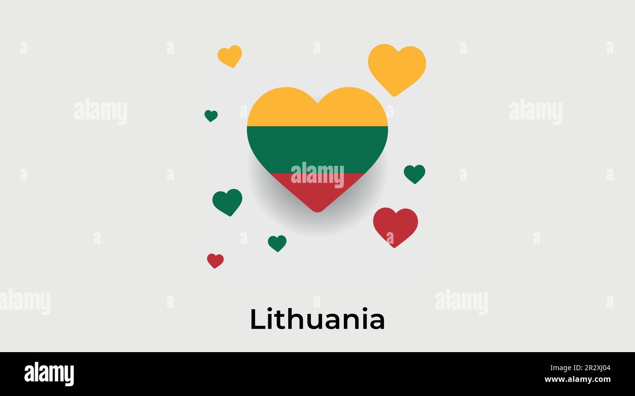 Lithuania country heart. Love Lithuania national flag vector ...