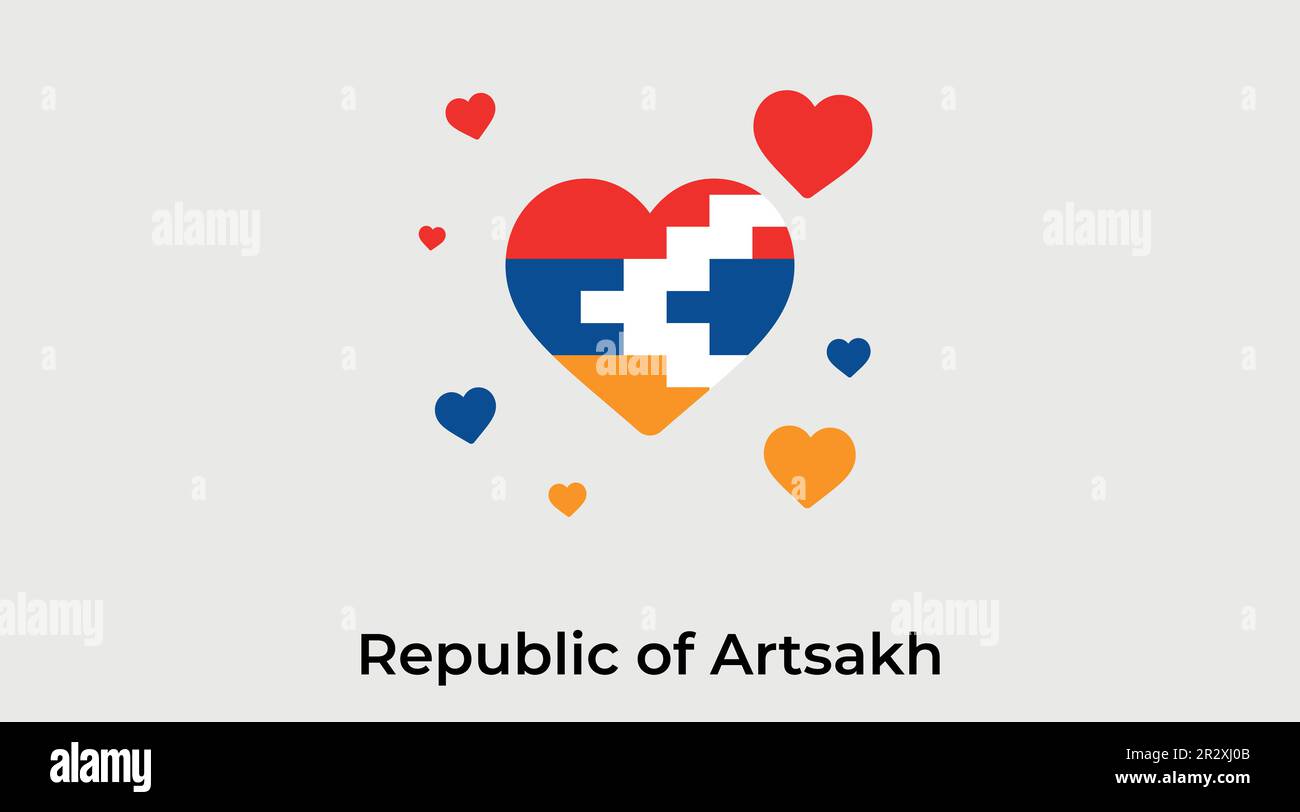 Republic of Artsakh country heart. Love Republic of Artsakh national flag vector illustration ...