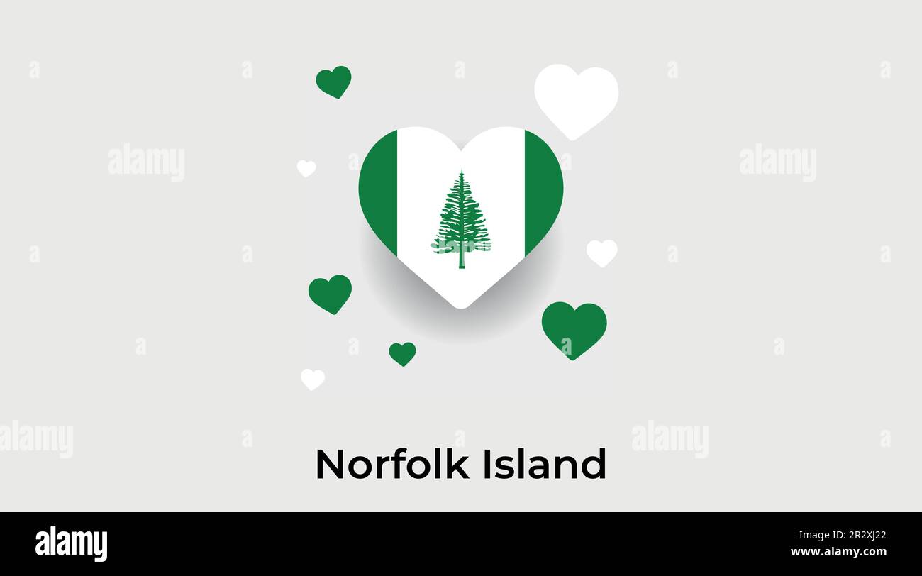 Norfolk Island country heart. Love Norfolk Island national flag vector ...