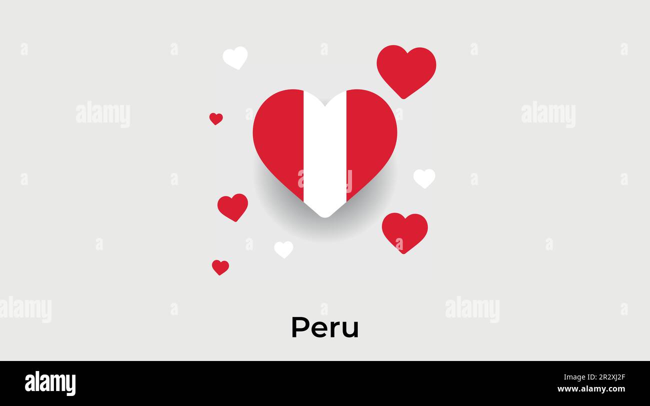 Peru country heart. Love Peru national flag vector illustration Stock ...